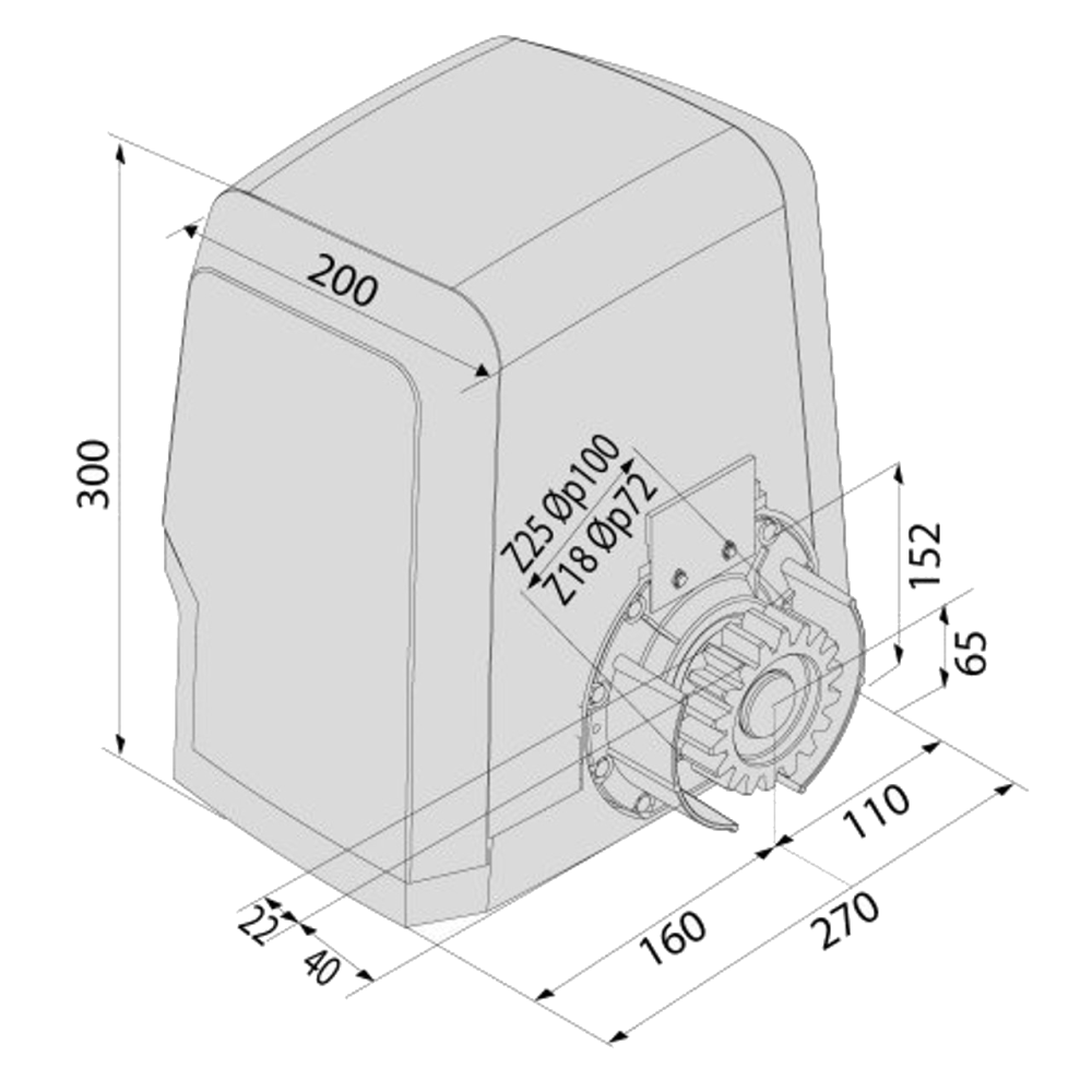BFT ARES VELOCE BT A1000 Sliding Gate Kit New Gate Automations